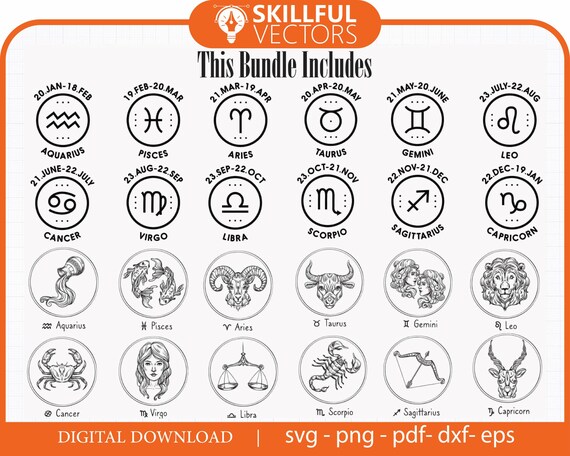 Zodiac symbols and their months 60 photos - Astrologytoyou.com