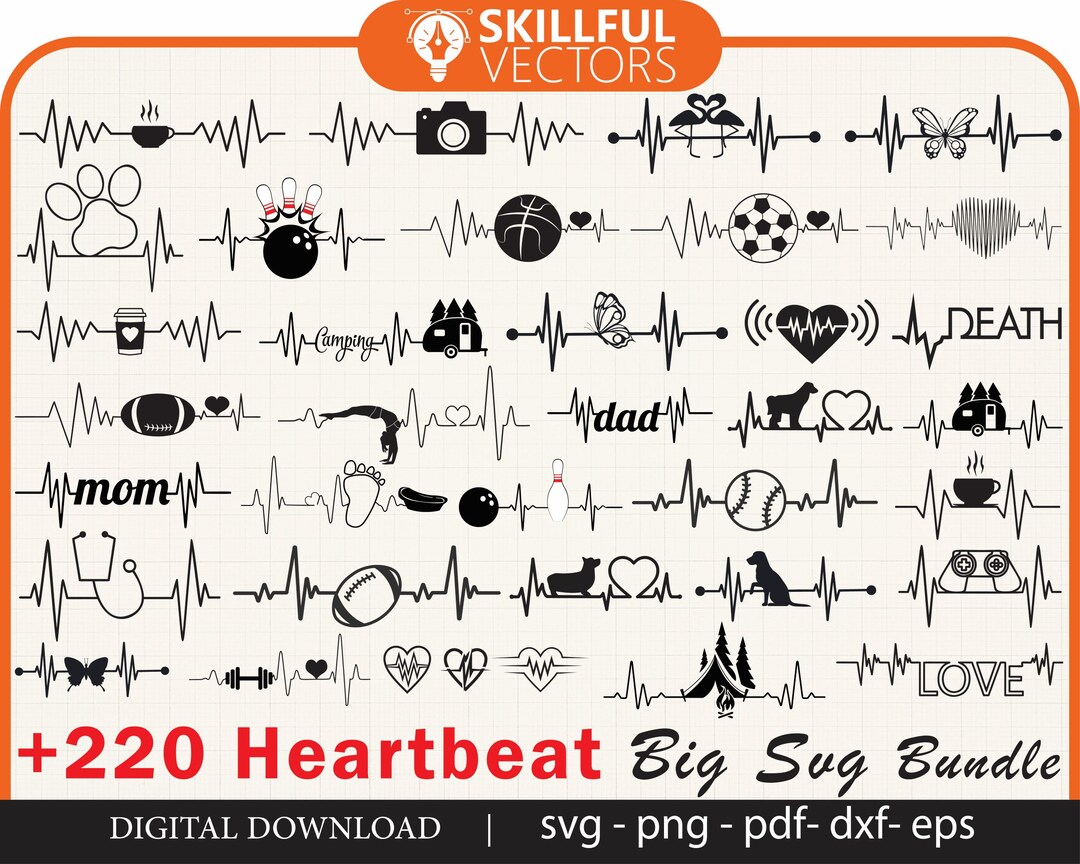 220+ Heartbeat SVG Big Bundle, Heartbeat SVG, Heartbeat Clipart, Nurse ...