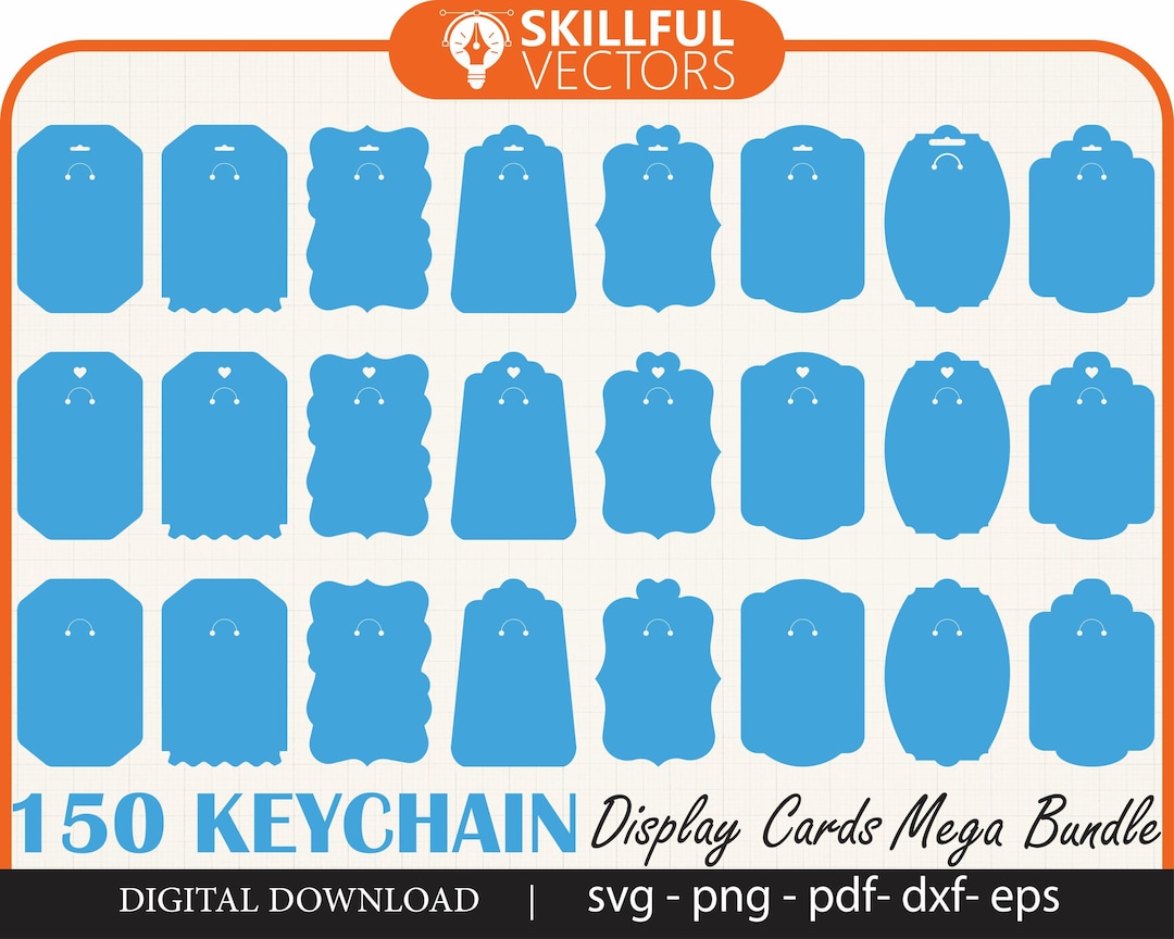 150 Keyring Display Card Svg Bundle, Keyring Display Card Template ...