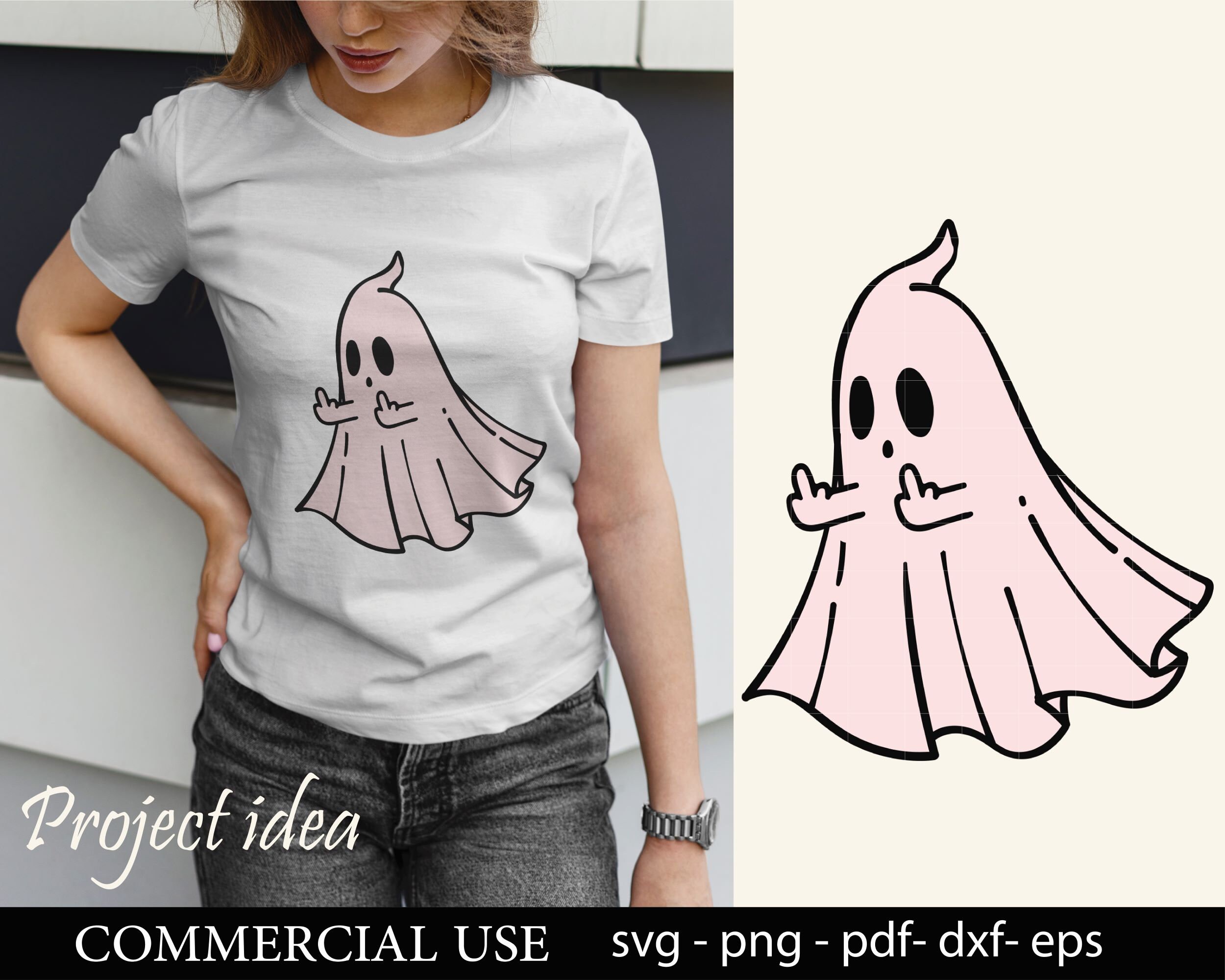 Ghost Middle Finger Svg Bundle Ghost Svg Png Halloween Svg - Etsy