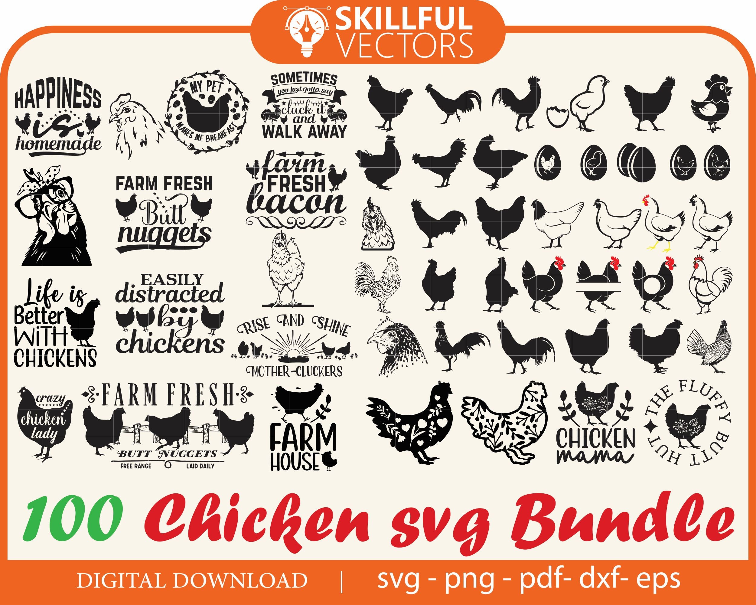 100 Chicken Svg Big Bundle Chicken Svg Rooster Svg Chicken - Etsy Canada