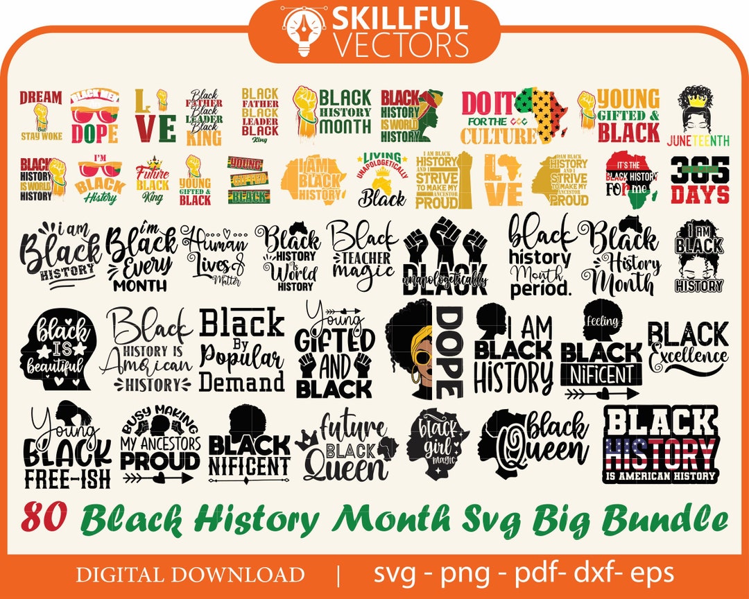 80 Black History Month SVG Bundle, BHM Svg Bundle, African American Png ...