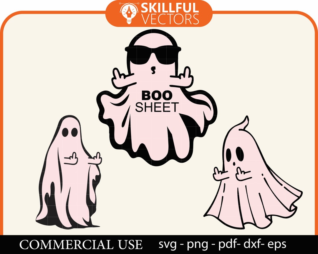 Ghost Middle Finger Svg Bundle Ghost Svg Png Halloween Svg - Etsy