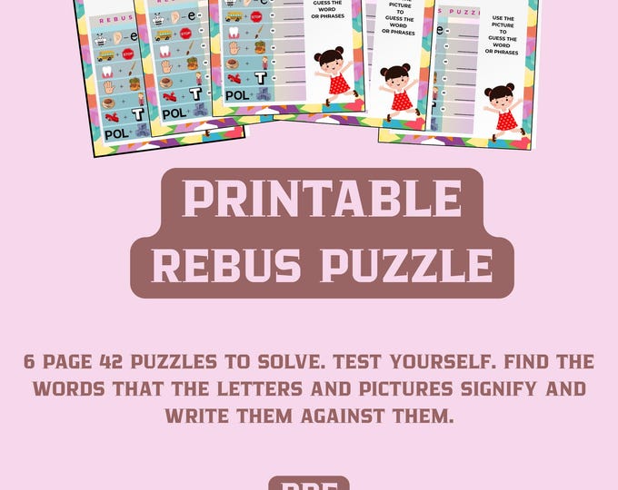 Guess the Word Game, Rebus Puzzles and Brain Teasers, Rainy Day ...
