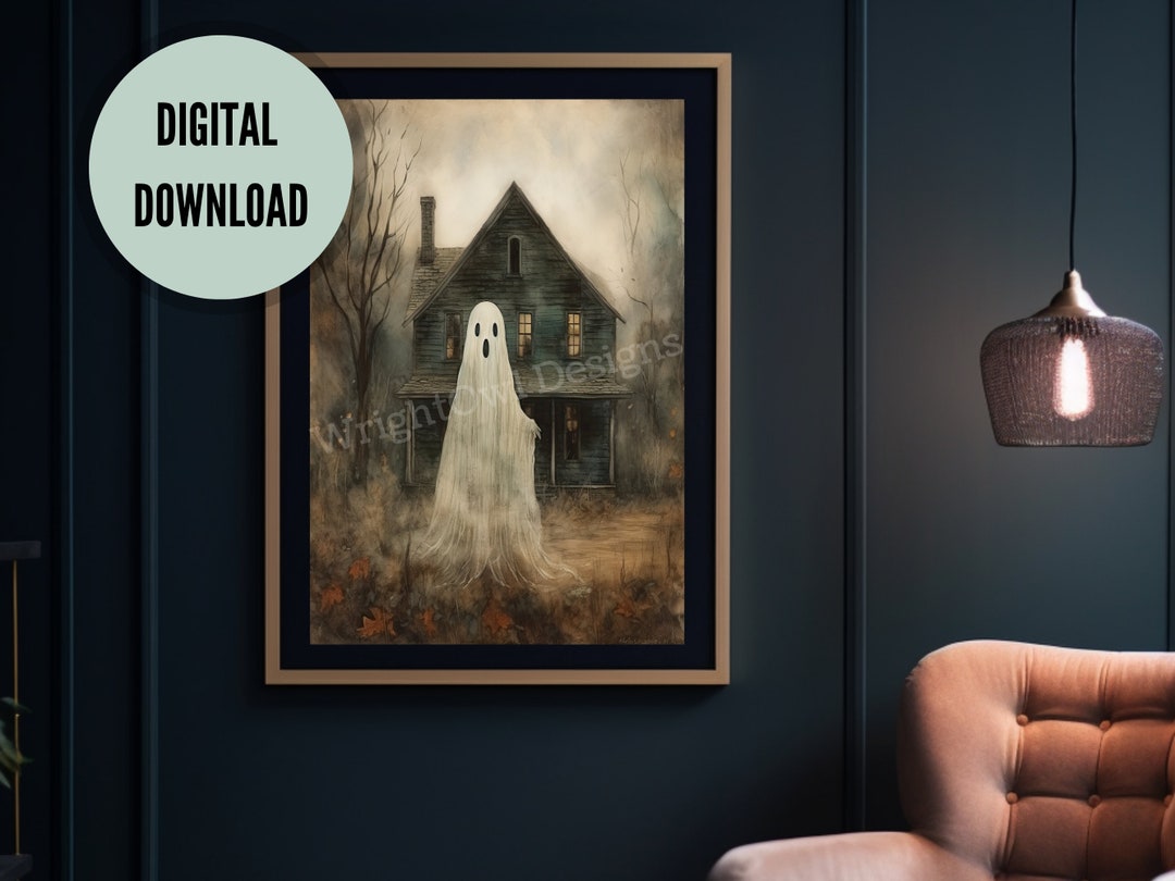 PRINTABLE Ghost Oil Painting Halloween Decor Indoor Ghost - Etsy