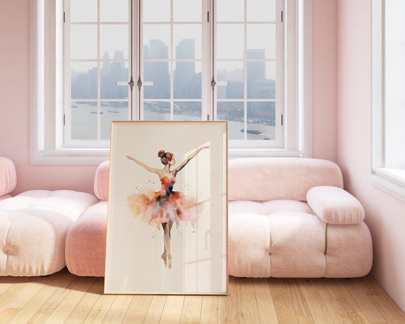 Watercolor Ballerina Print: Girly Balletcore Room Decor (digital ...