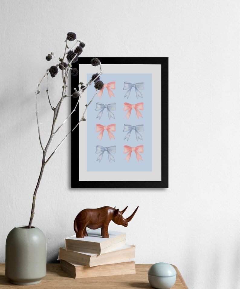 Coquette Preppy Bow DIGITAL DOWNLOAD Coastal Cowgirl Wall Art Nashville ...