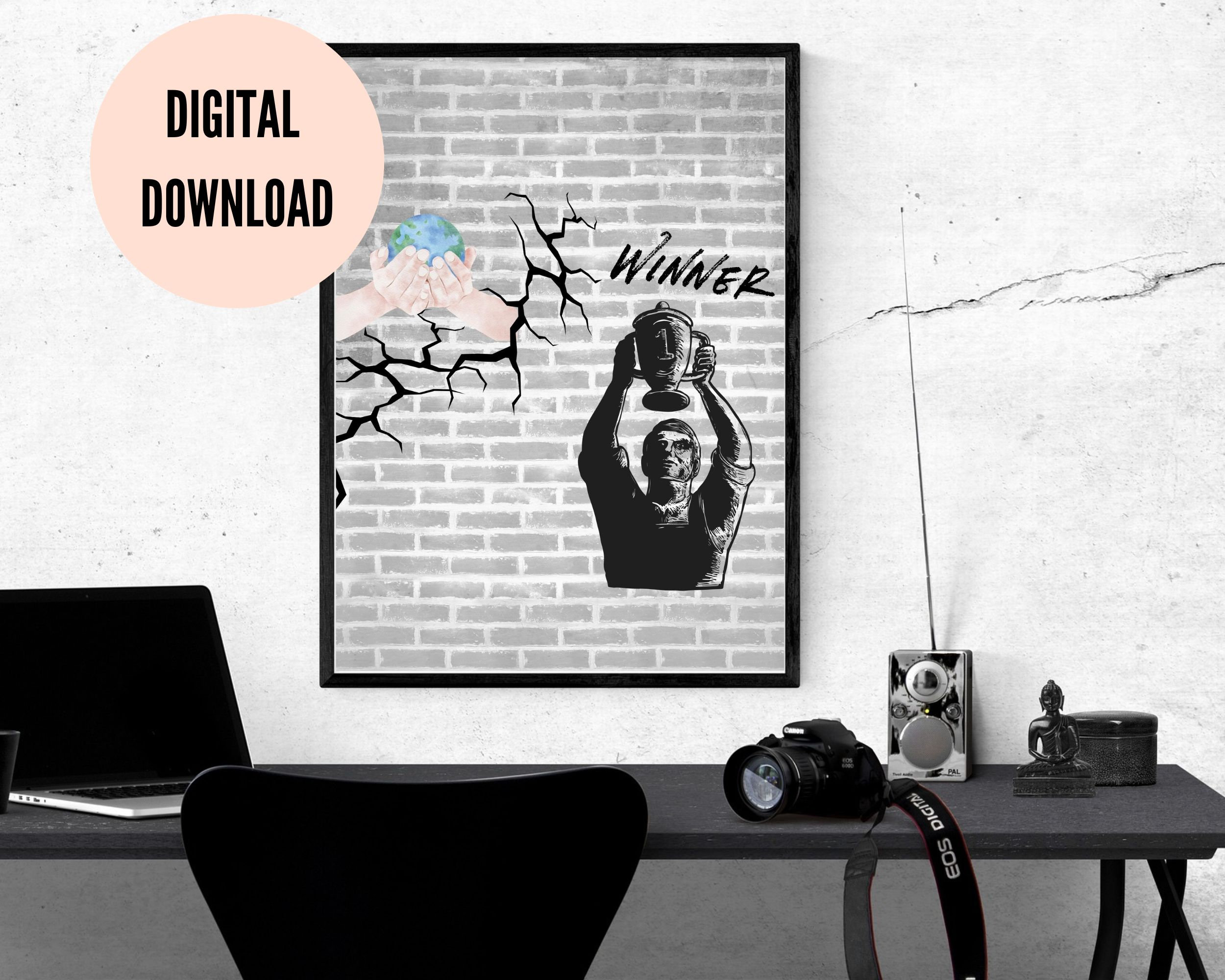 Graffiti Winner at What Cost Printable Wall Art, Social Commentary ...