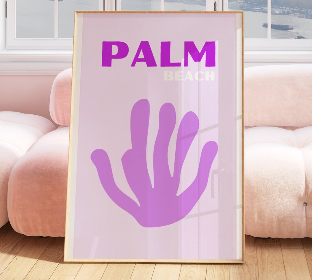 Lilac Palm Beach Preppy Print, Lavender Purple Digital Art, Teen Girl ...