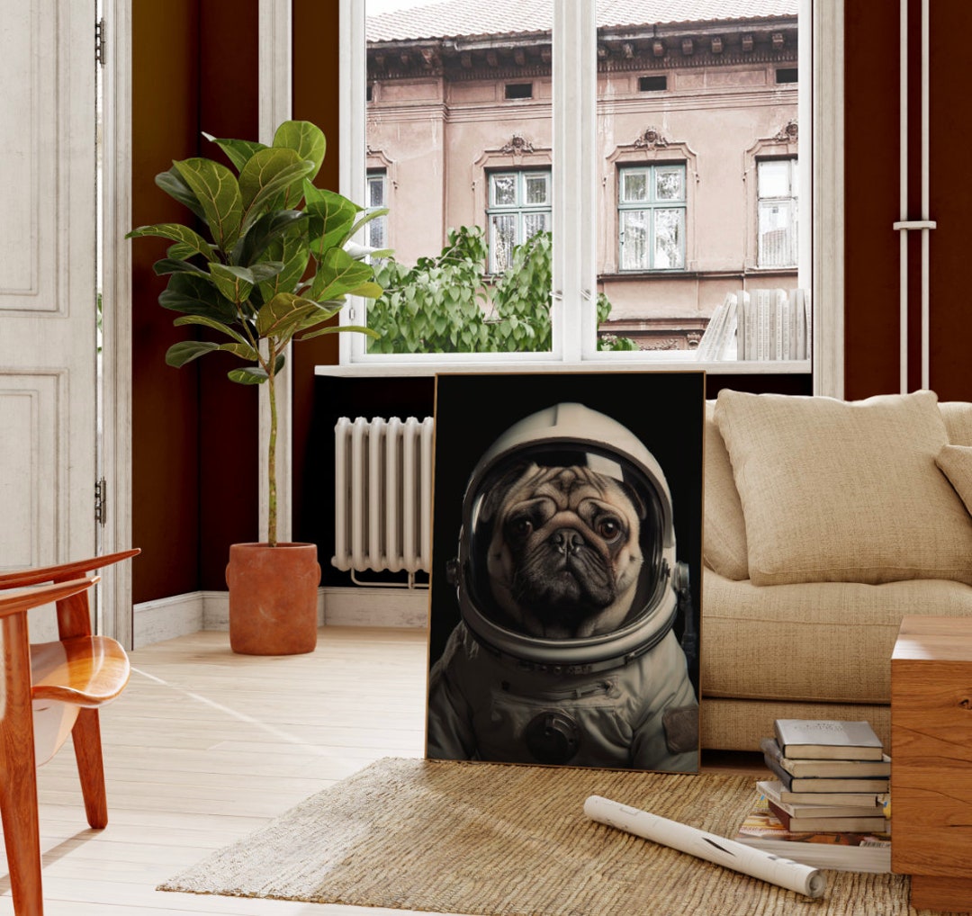 Pug Poster Pug Art Pug in Space Pug Wall Art AI Space Art - Etsy