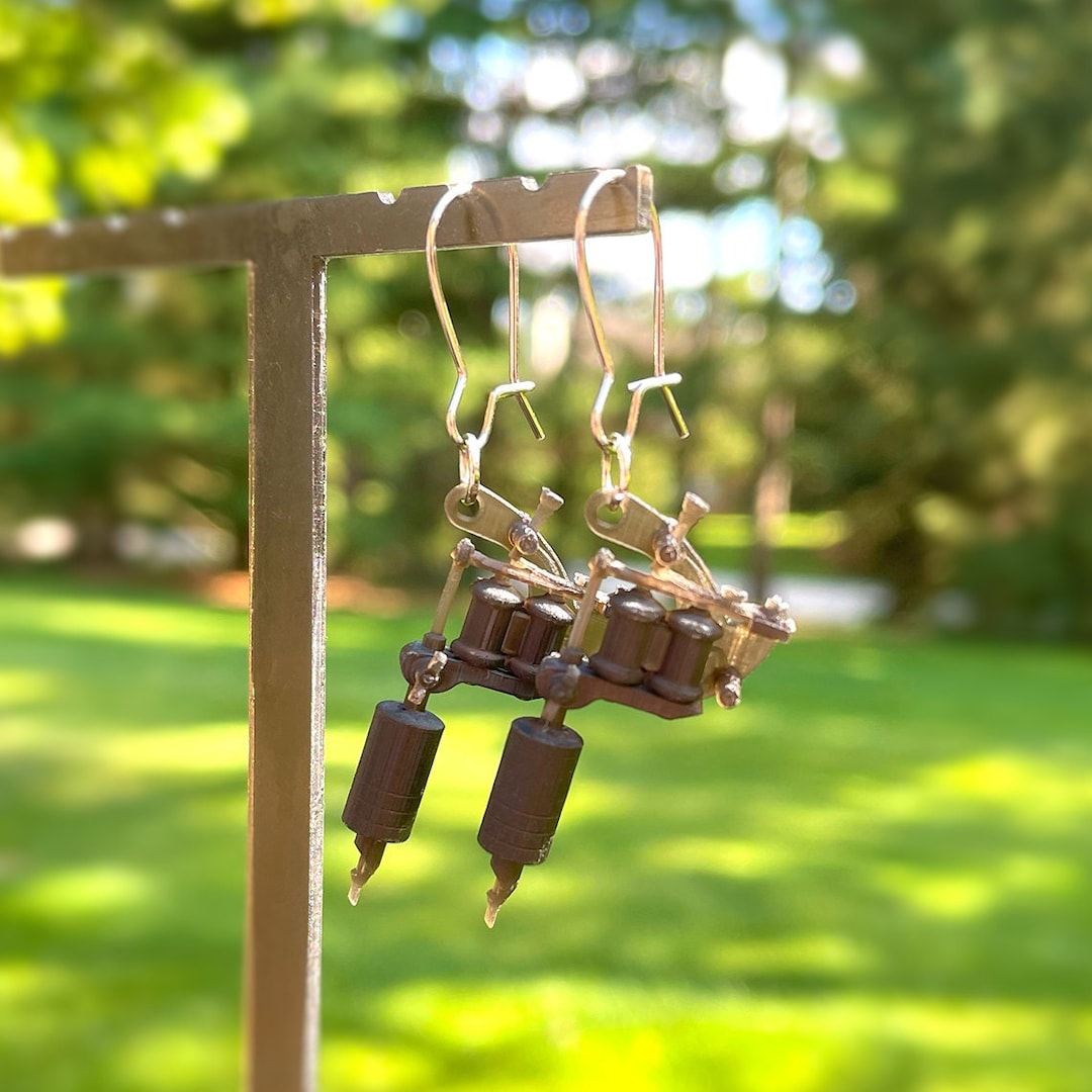 Tattoo Machine Earrings - Classic Coil Machine - Etsy