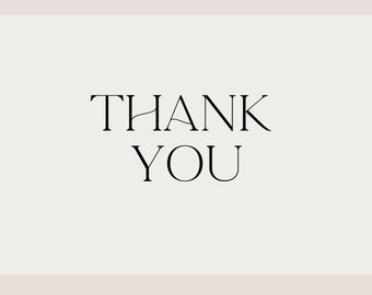 Minimalist Thank You Card Template - Etsy