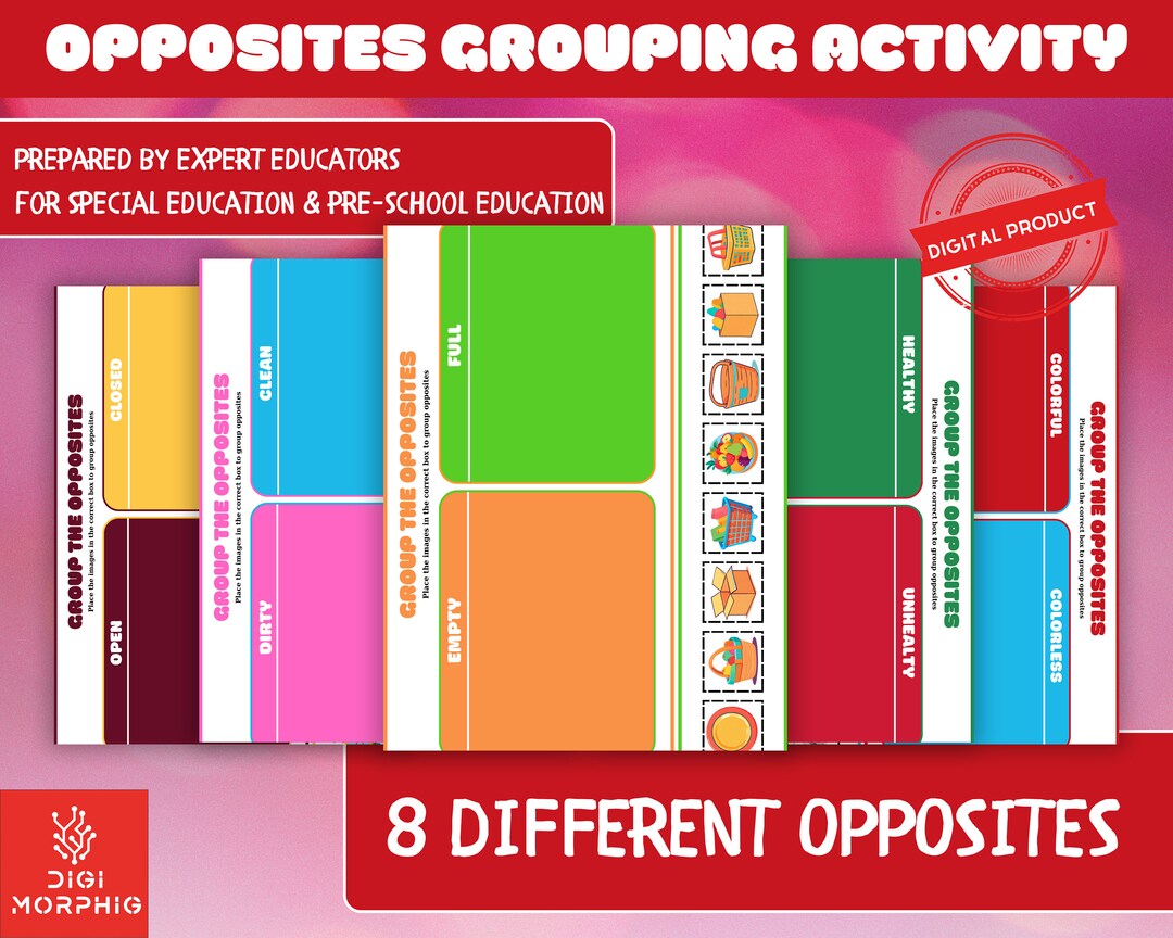 Opposites Grouping Activities for Pre-school Education - Etsy