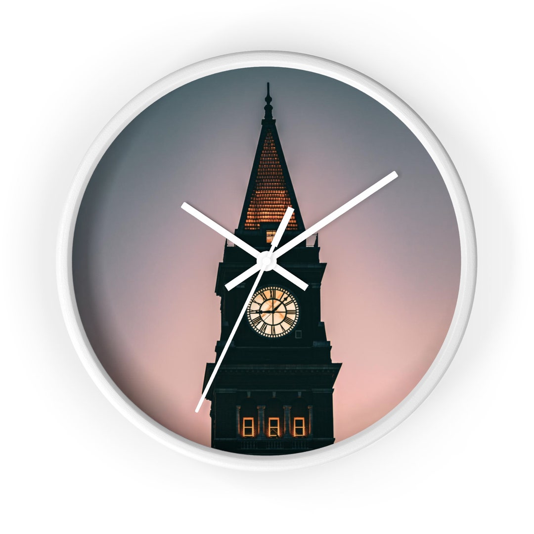 Seattle Clock Tower Night Sky 10 Inch Medium Silent Wall Clock - Etsy