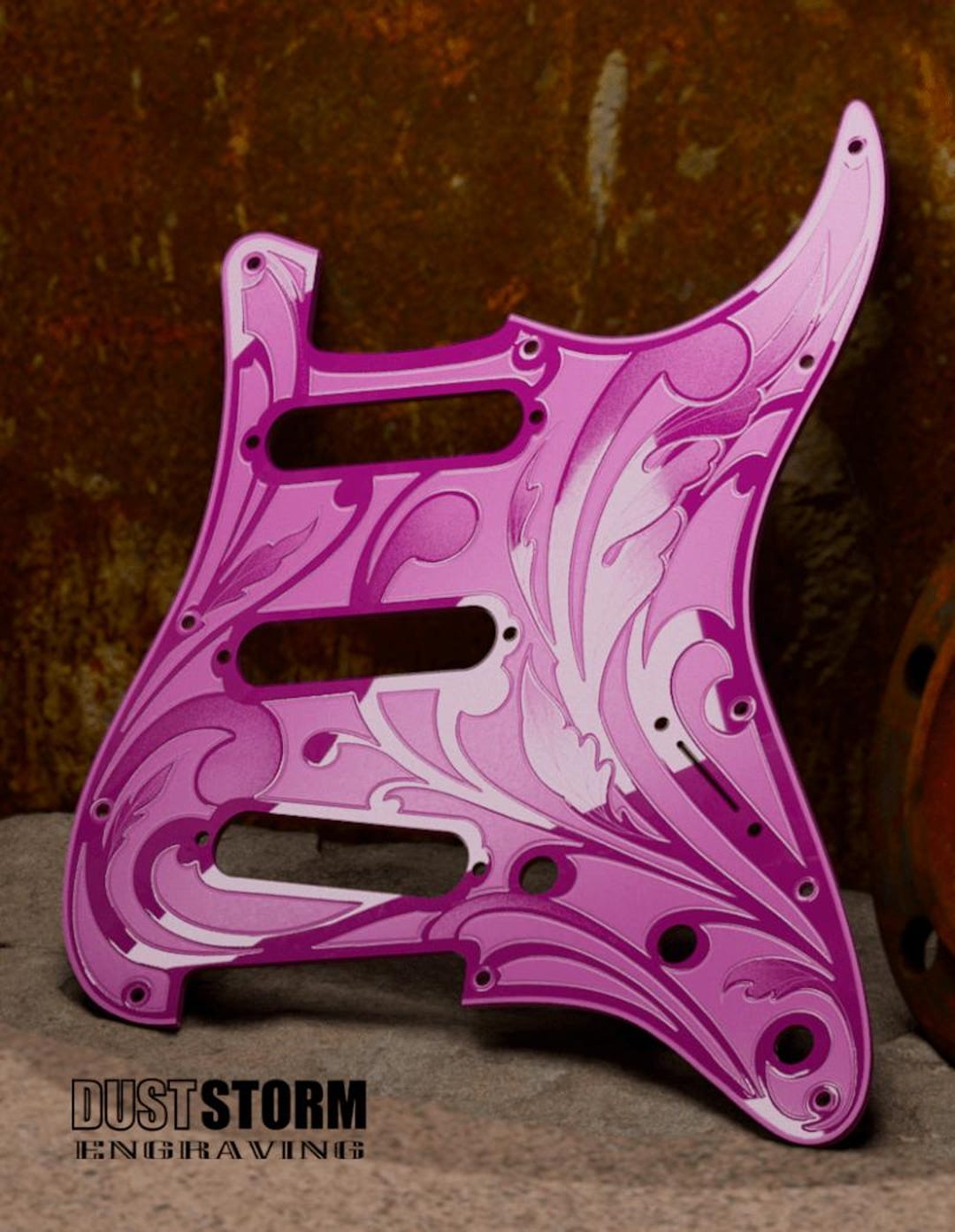 Engraved Purple Acrylic Pickguard & Tremolo Cover for Fender ...