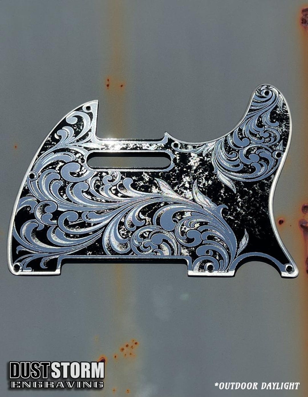 Telecaster Pickguard: Silver Acrylic Mirror, 8 Hole, Standard/humbucker ...