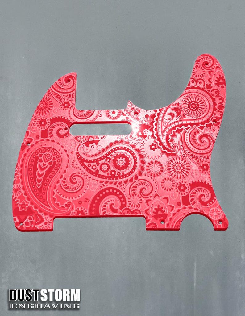 Laser Engraved Paisley Telecaster Pickguard, Glossy Acrylic - Etsy