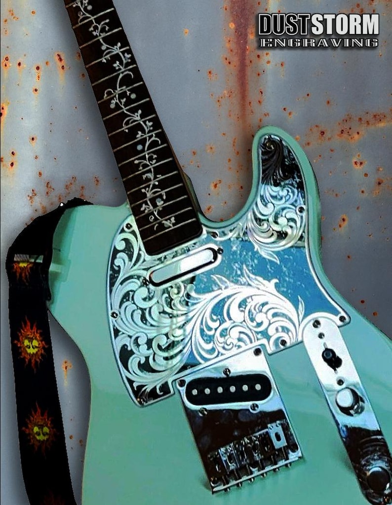 Telecaster Pickguard: Silver Acrylic Mirror, 8 Hole, Standard/humbucker ...