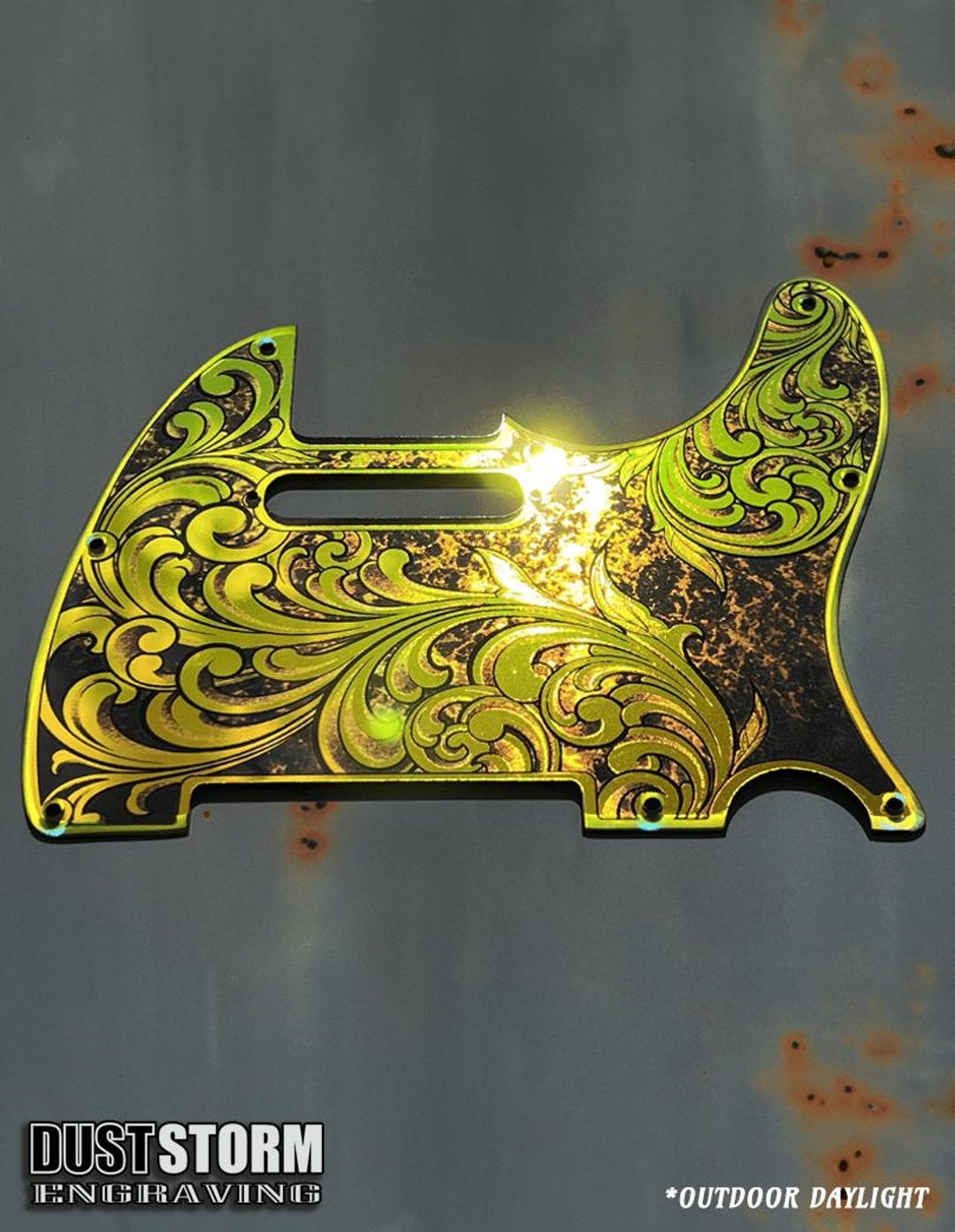 Telecaster Pickguard: Iridescent Gold Acrylic Mirror, 8 Hole, Standard ...