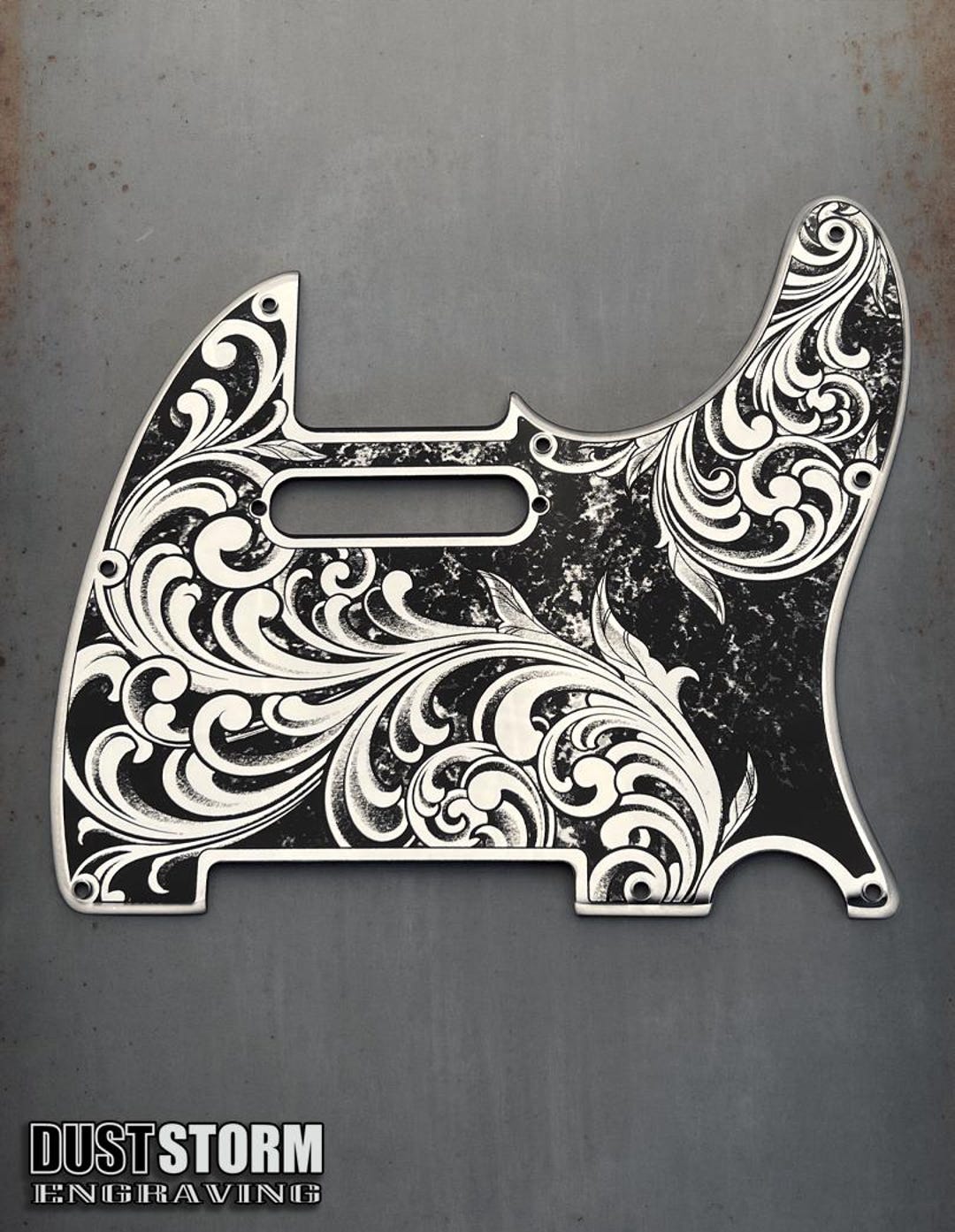 Telecaster 8 Hole Pickguard Acrylic Silver Mirror Guitar Scratch Plate ...