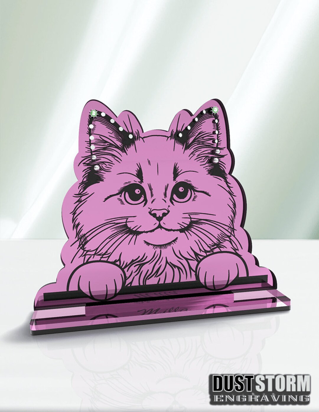 Personalized Cat Earring Display in Lavender Acrylic Mirror - Etsy