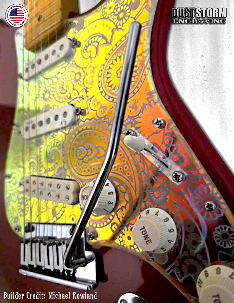 Paisley Stratocaster Pickguard & Tremolo Set: Iridescent Rainbow ...