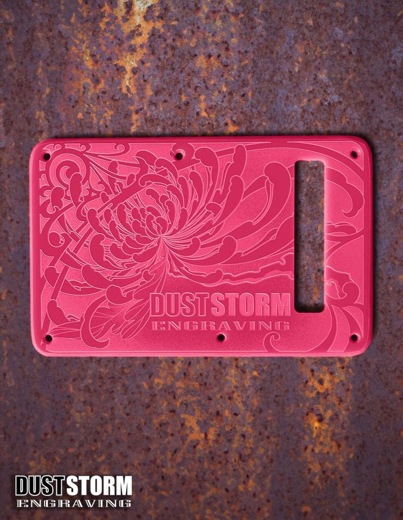 Engraved Pink Acrylic Pickguard & Tremolo Cover for Fender Stratocaster ...