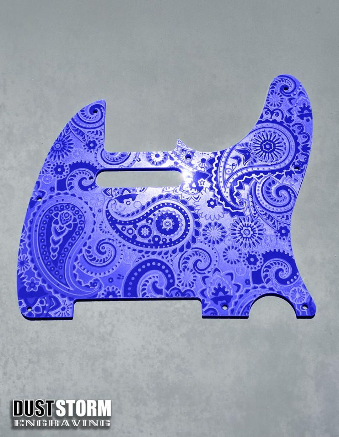 Paisley Telecaster 8 Hole Royal Blue Solid Color Acrylic Pickguard With ...