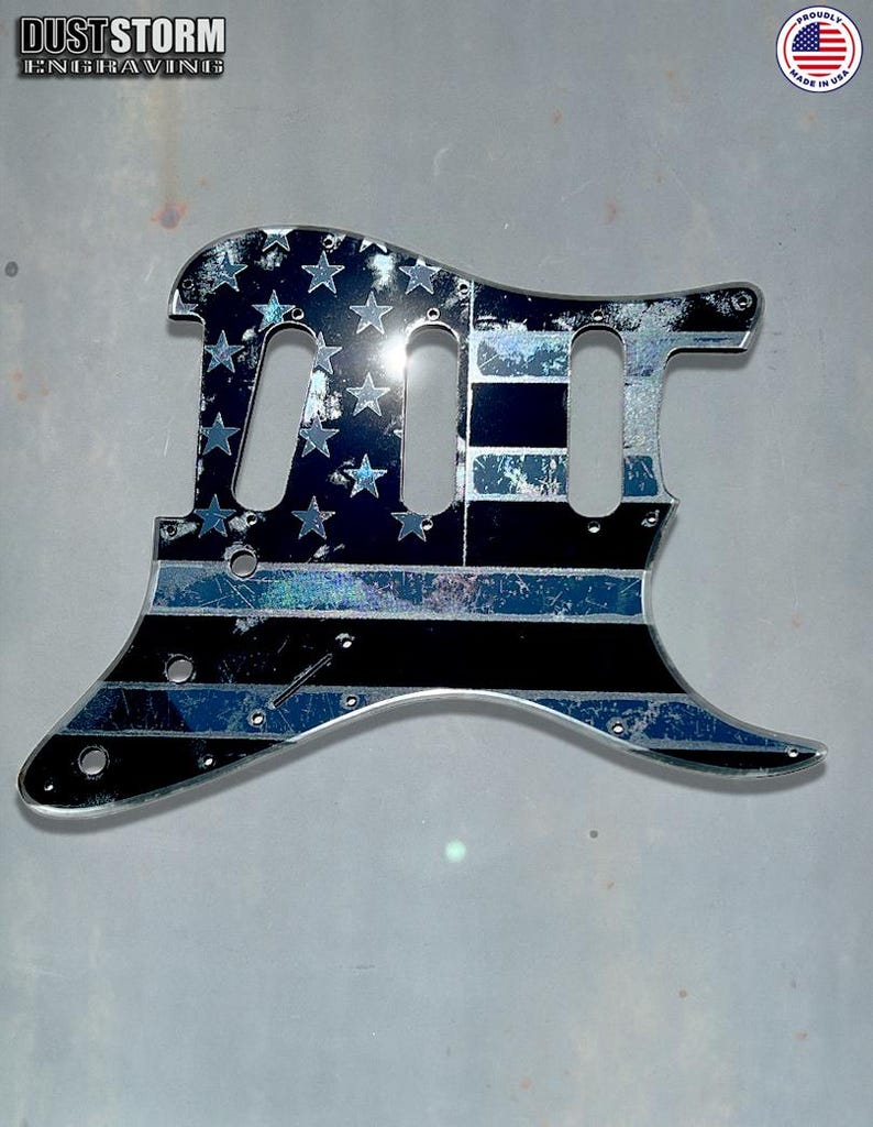 American Flag Acrylic Mirror Pickguard & Tremolo Cover: Fits Fender ...