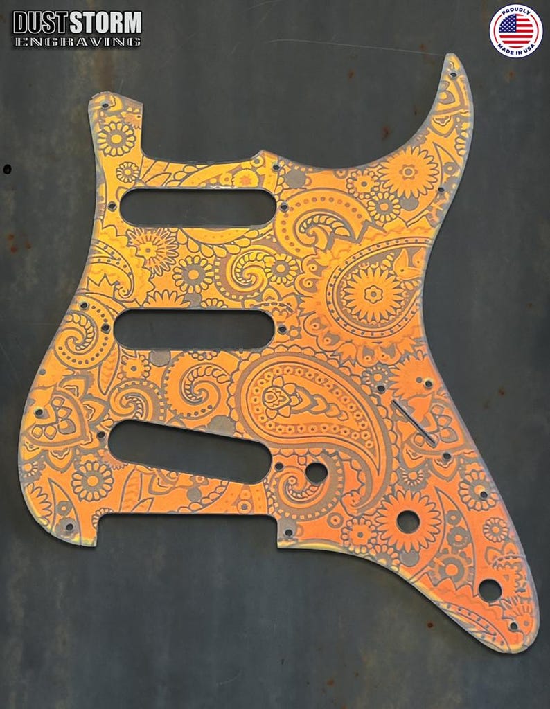 Paisley Stratocaster Pickguard & Tremolo Set: Iridescent Rainbow ...