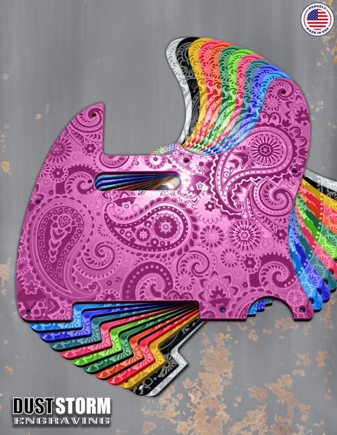 Laser Engraved Paisley Telecaster Pickguard, Glossy Acrylic - Etsy