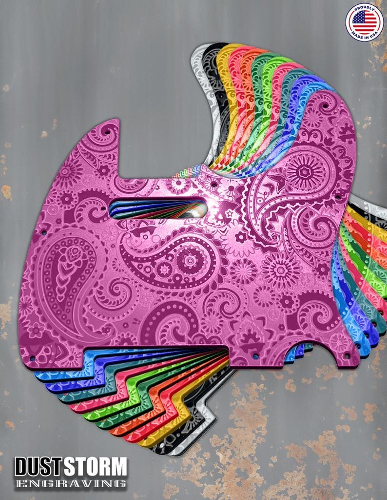 Laser Engraved Paisley Telecaster Pickguard, Glossy Acrylic - Etsy