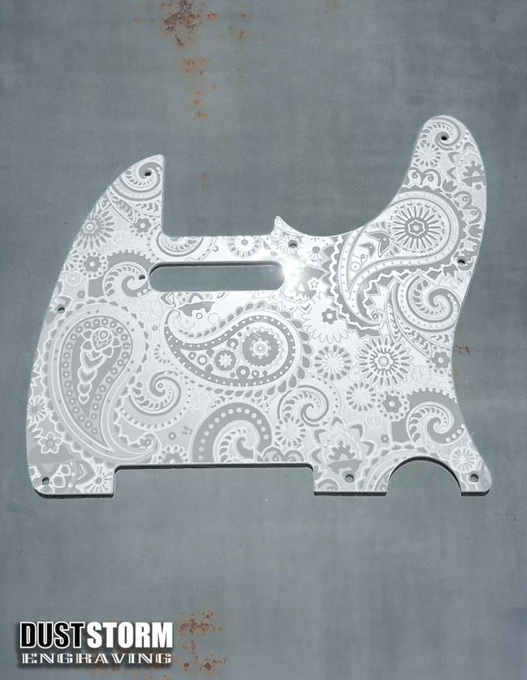 Paisley Telecaster 8 Hole White Solid Color Acrylic Pickguard With ...