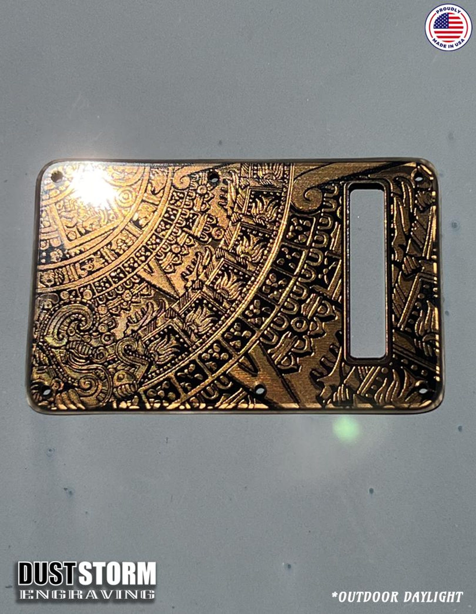 Engraved Mayan Calendar Stratocaster Pickguard & Tremolo Set: Copper ...