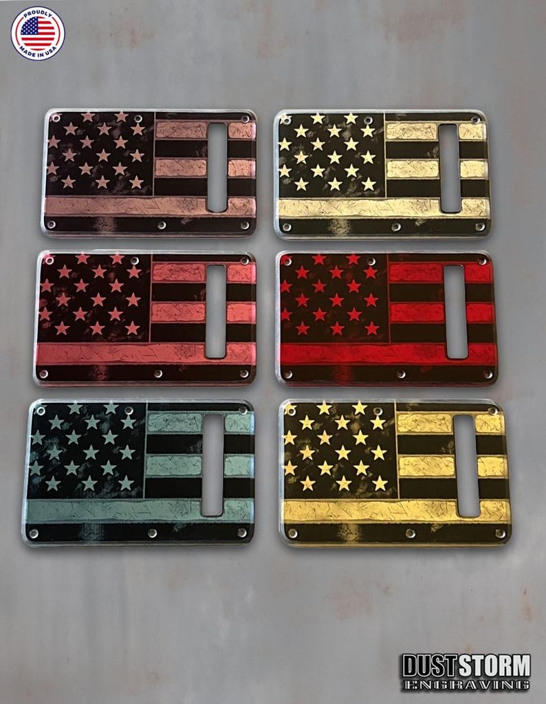 American Flag Tremolo Covers - Acrylic Mirror- 6 Colors -for Fender ...