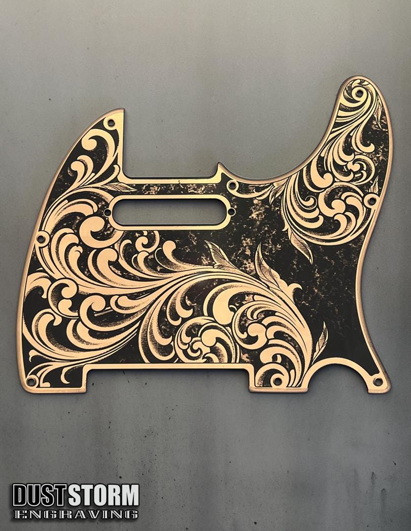 Telecaster Pickguard: Copper Acrylic Mirror, 8 Hole, Standard/humbucker ...
