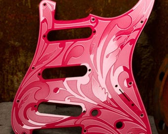 Engraved Yellow Gold Mirror Acrylic Pickguard and Tremolo Cover for ...