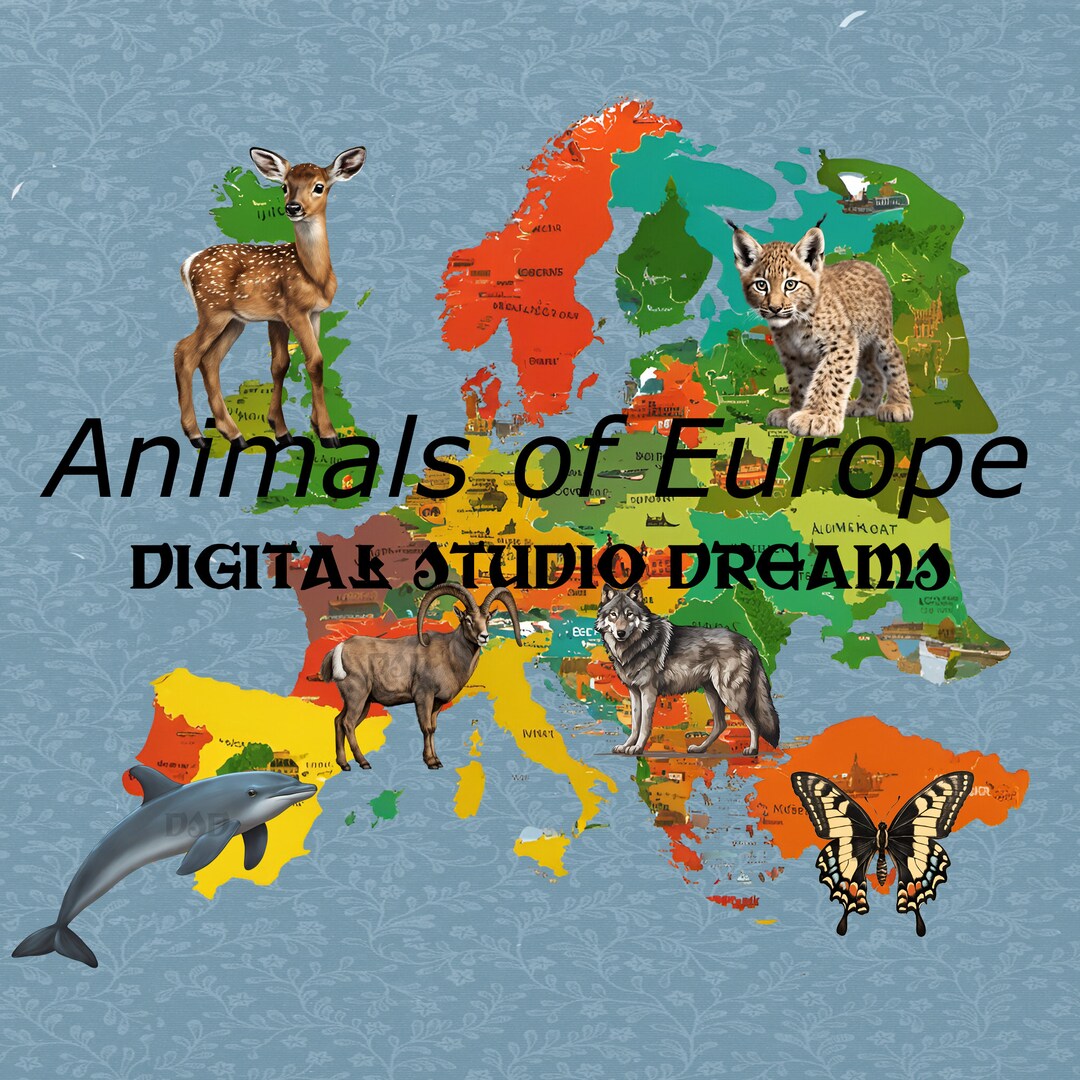 Animals of Europe 82 Transparent PNG Files -clipart, Junk Journal Kits ...