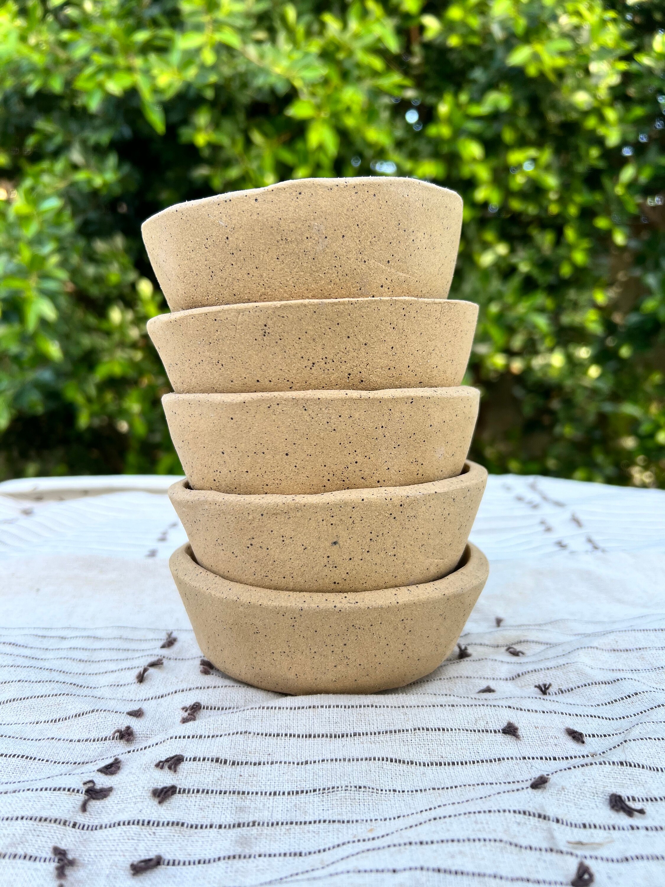 Set of 5 Raw Clay Bowls - Etsy