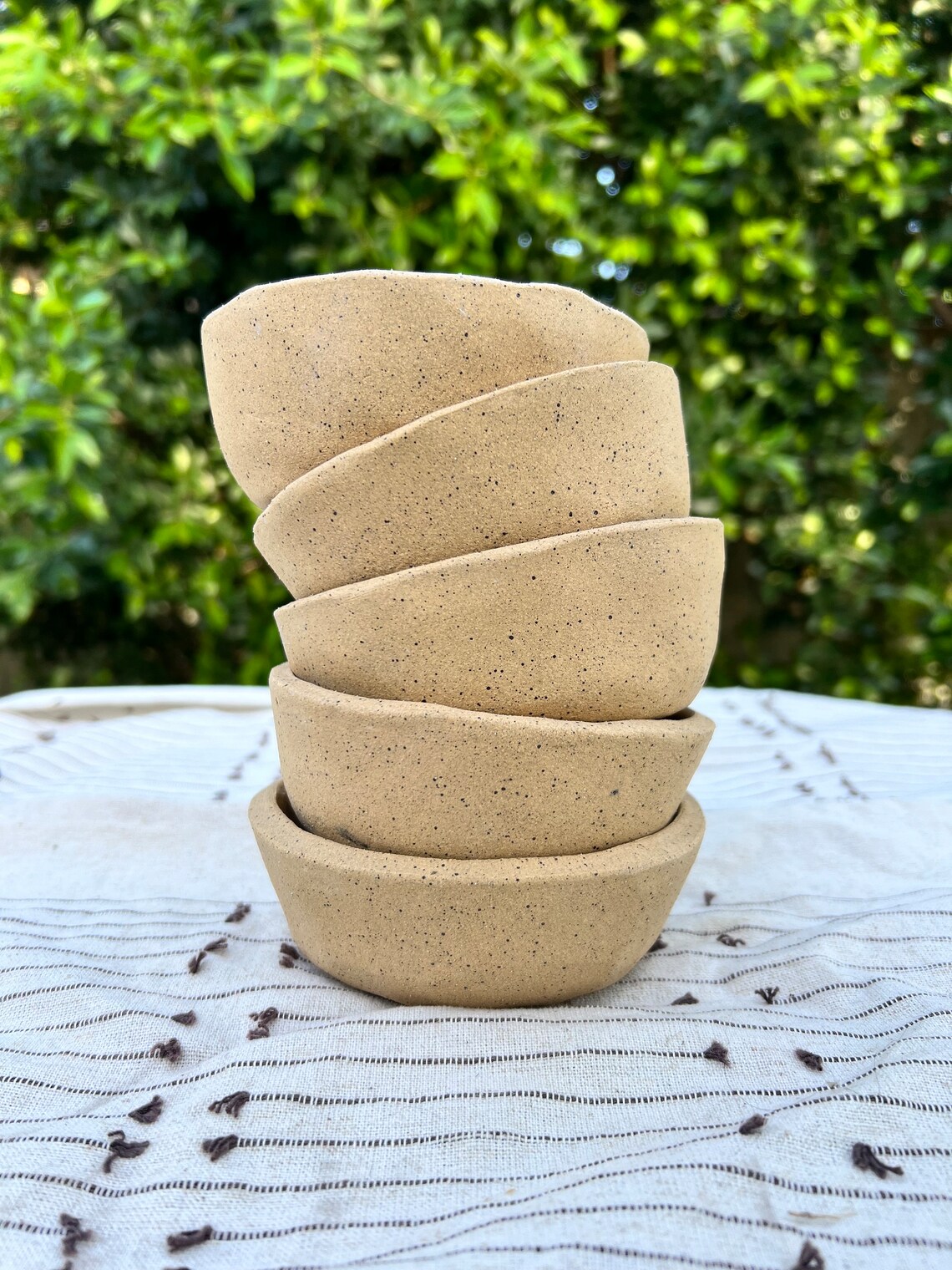 Set of 5 Raw Clay Bowls - Etsy