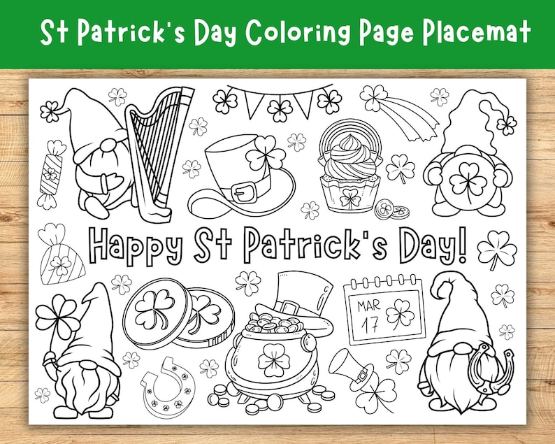 St Patrick's Day Coloring Page, St Patrick's Day Printable for Kids and ...