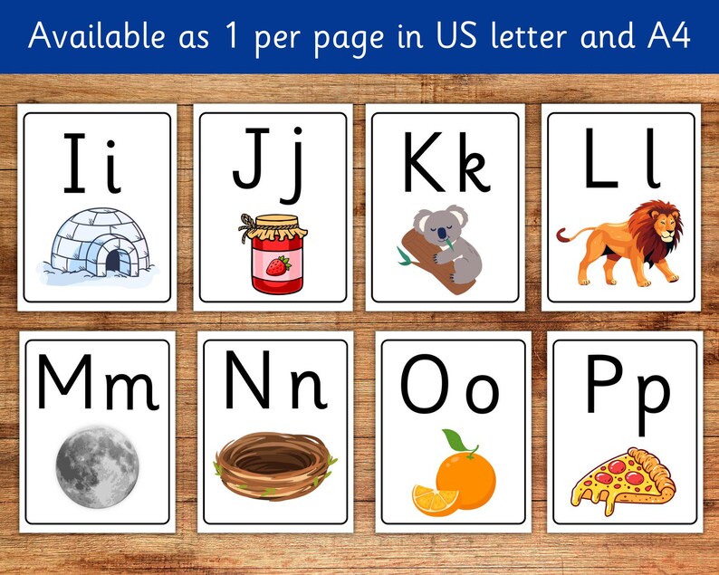 Alphabet Flashcards, Printable Alphabet Posters, ABC Flashcards ...