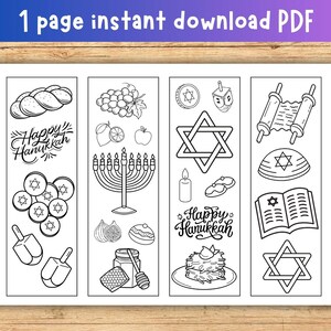 Hanukkah Coloring Bookmarks, Color Your Own Bookmarks, Hanukkah ...