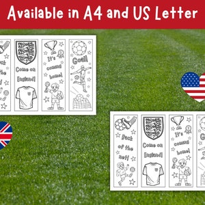 England Football Colouring Bookmarks, Colour Your Own Bookmarks, Euros ...