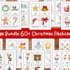 50 Christmas Flash Cards, Winter Flashcards, Christmas Educational ...