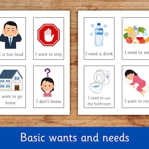 Basic Needs Flash Cards, Communication Flashcards, Educational ...