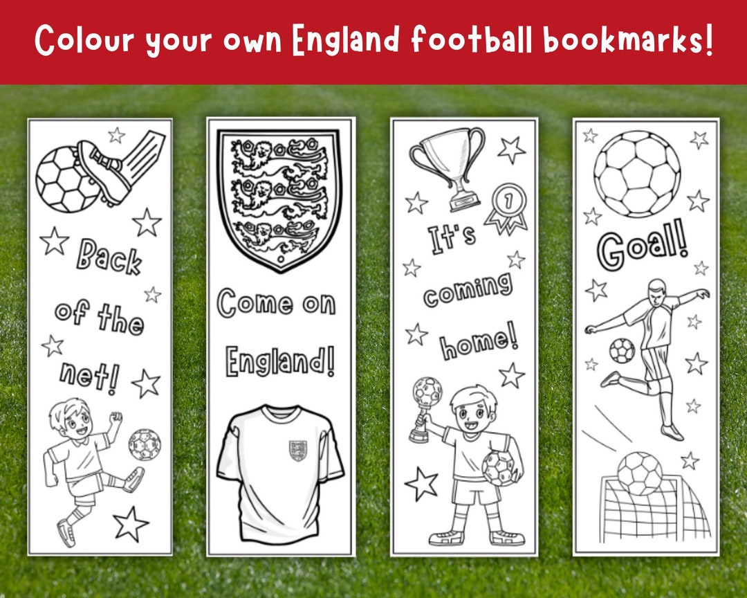 England Football Colouring Bookmarks, Colour Your Own Bookmarks, Euros ...