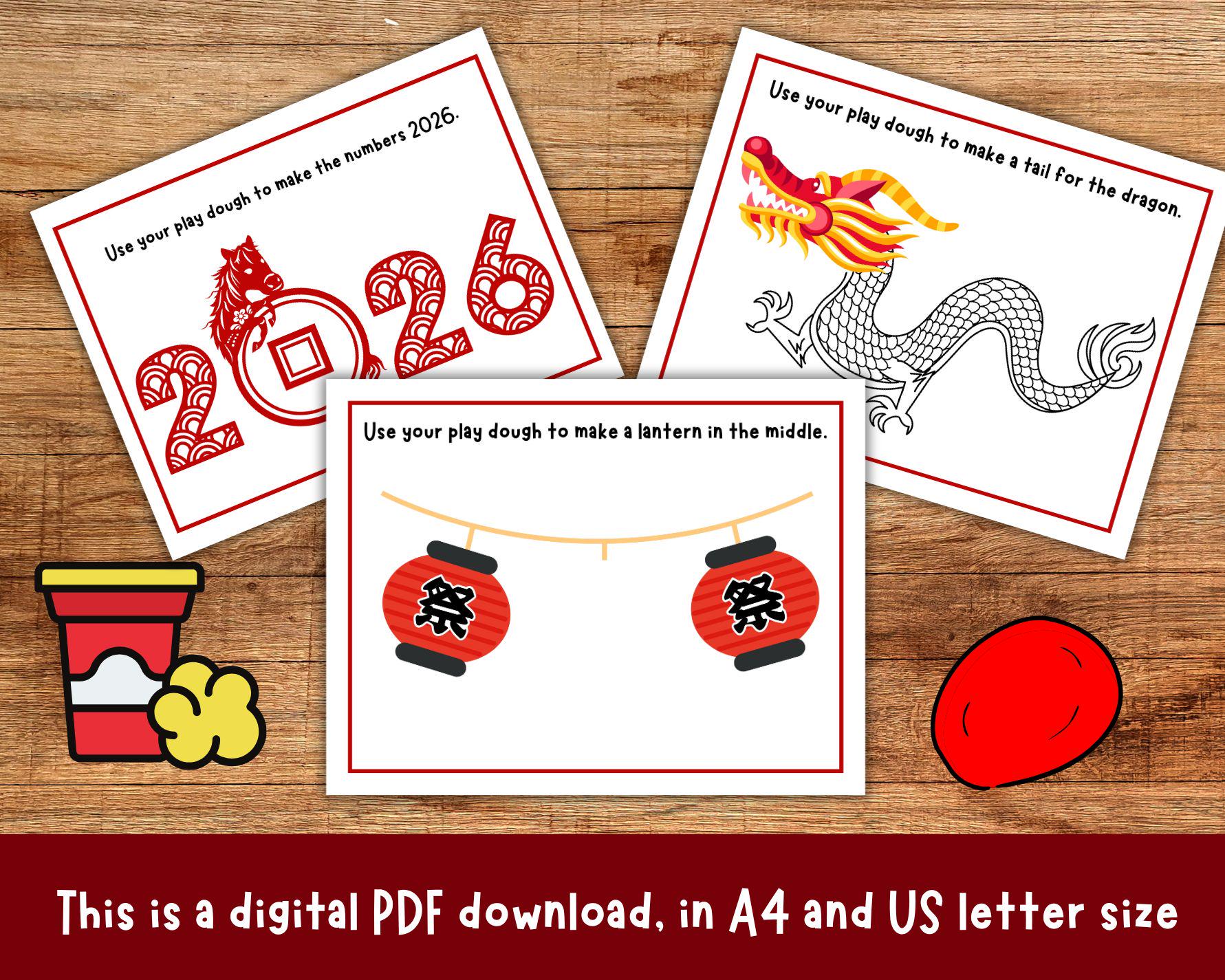 Chinese New Year 2026 Playdough Mats, Lunar New Year Playdough Activity ...