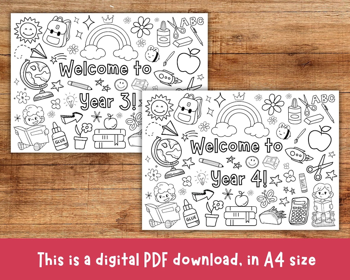 First Day of School Colouring Page, Start of the School Year Colouring ...