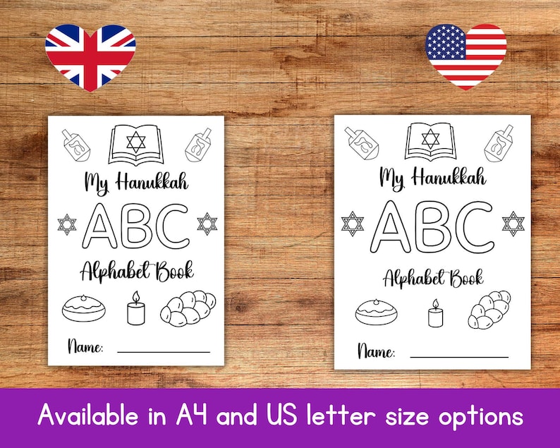 Hanukkah A-Z Coloring Pages, Hanukkag Activity for Kids, Hanukkah ...